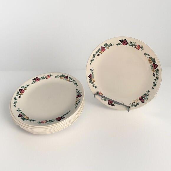 Other | 4 Corelle Garden Home Birdhouse Dinner Plates 1 Corning Chip ...